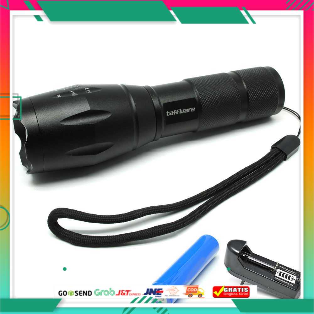 Jual Paket Senter LED Cree XM-L T6 + Baterai 18650 + Charger - E17 ...