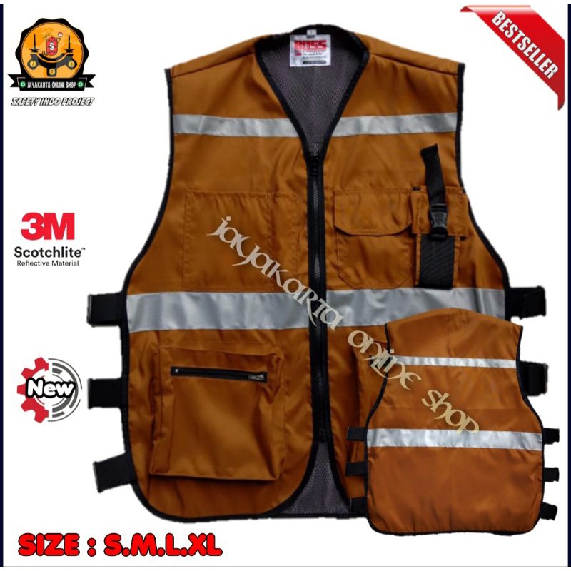 Jual ROMPI SAFETY VEST 3M SCOTLITE FULL TASLAN WATER PROOF FULL COLOUR ...