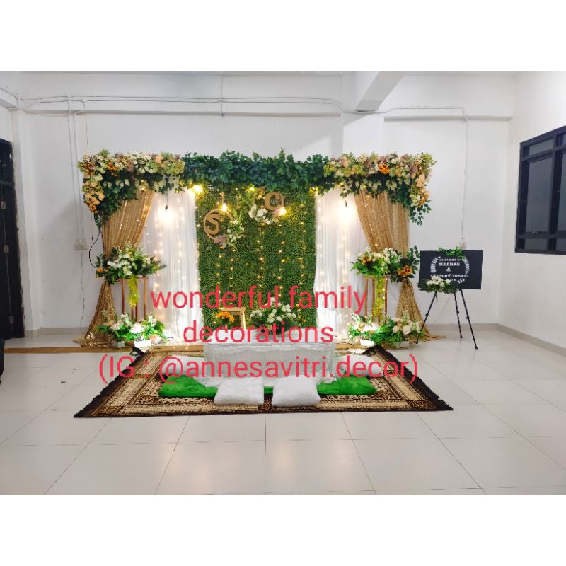 Jual backdrop akad nikah 4meter + meja akad lesehan | Shopee Indonesia
