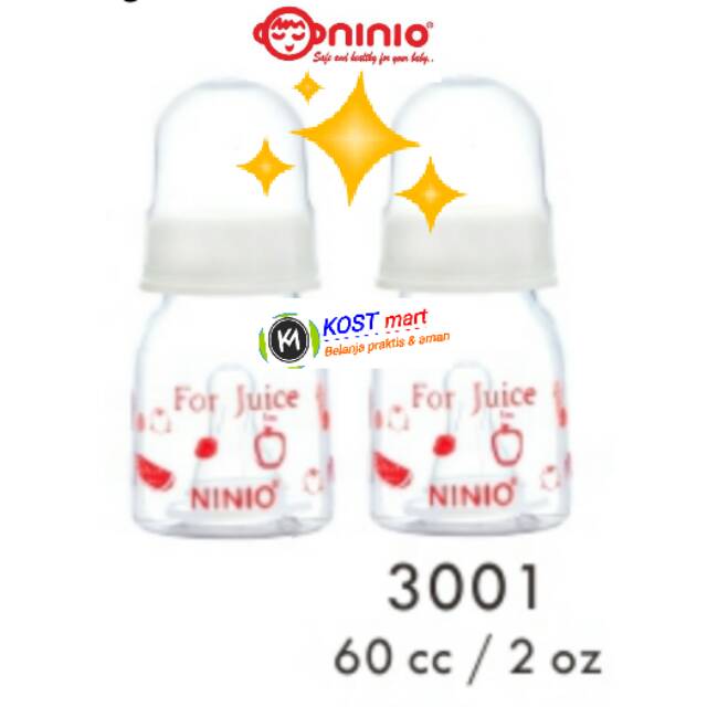 Jual NINIO BOTOL STANDART NewBorn 60 ML / BOTOL PC ( BENING ) | Shopee ...