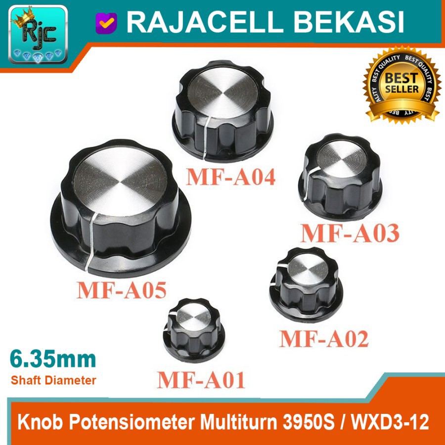 Jual Knob for Multiturn Potensiometer 3950S WXD3-12 Knop Potensio Shaft ...