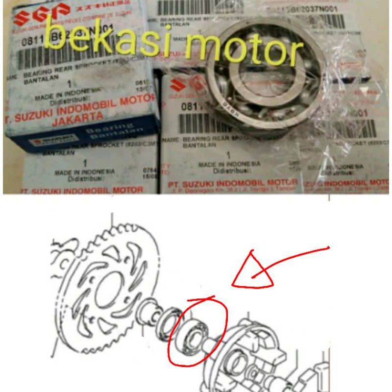 Jual 6203 laher bearing dudukan nap gear suzuki fu titan axelo satria ...