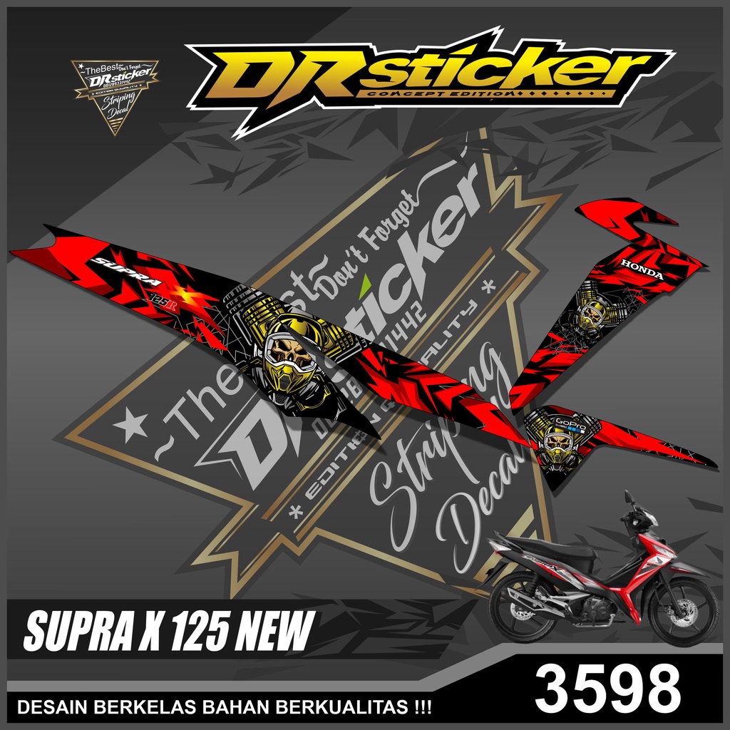 Jual 3598 STRIPING STICKER MOTOR HONDA SUPRA X 125 NEW SEMIFULL KANAN ...