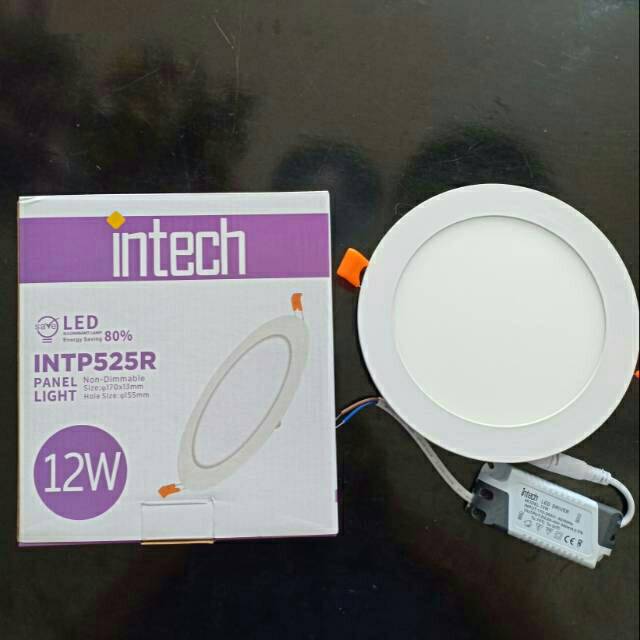 Jual Lampu LED Panel / Downlight 12 Watt Putih Bulat Inbow Intech ...