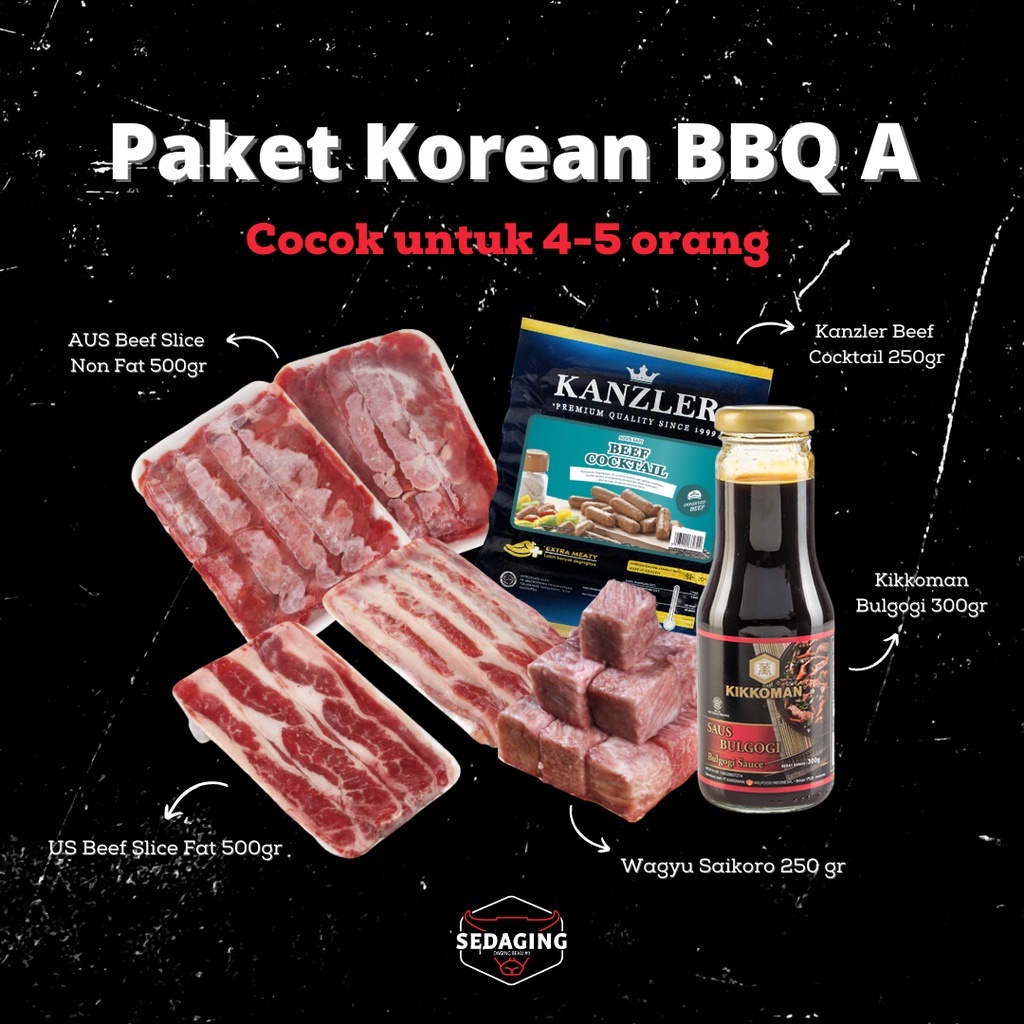 Jual Paket BBQ Beef Slice / Paket Korean BBQ Daging Slice HEMAT (4-5 ...