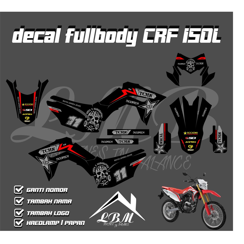 Jual DECAL HONDA CRF 150L FULL BODY KEREN MINIMALIS MURAH TERBARU AUTO ...