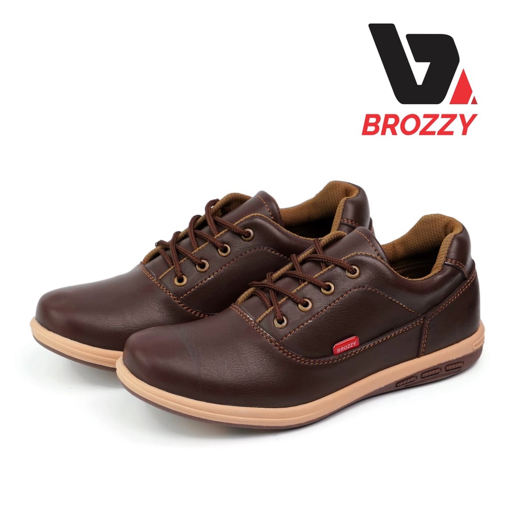 Jual Brozzy Sepatu Pria Kulit BZ55 Sneakers COD Gratis Ongkir Slip On ...