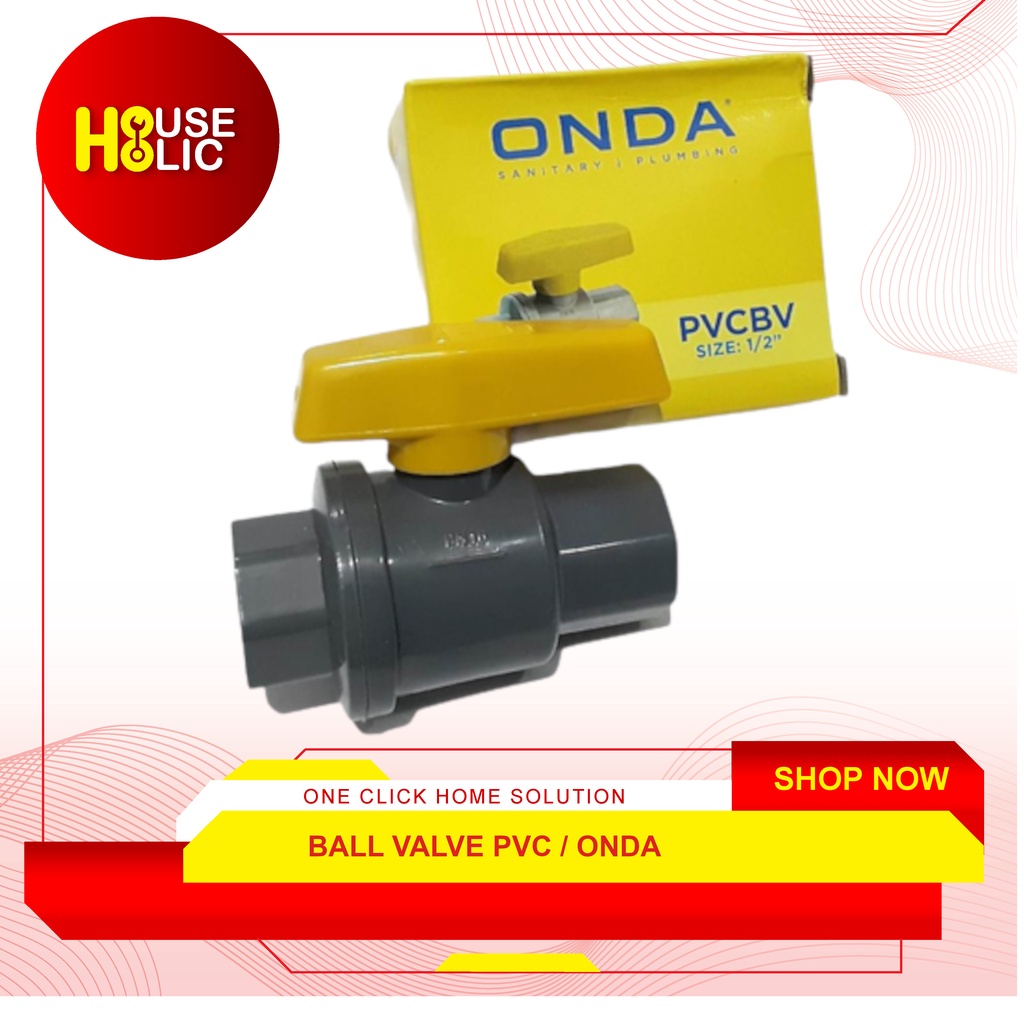 Jual ONDA Stop Kran Keran Pvc / Ball Valve Socket Plastik PVCBV 3/4 ...