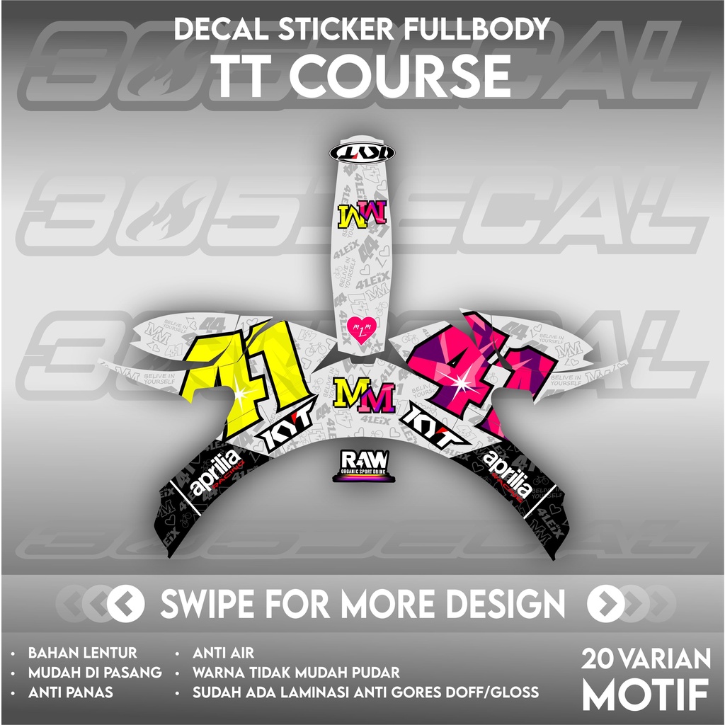 Jual Sticker Decal Helm KYT TT COURSE (L,XL,XXL) SHELL BESAR Part 1 ...