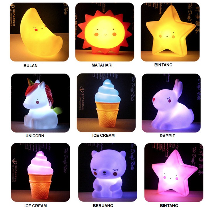 Jual TERBARU - LAMPU TIDUR LED NIGHT LAMPS ANAK MOTIF KARIKATUR UNIK ...