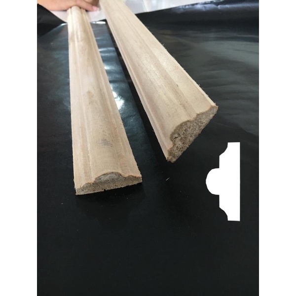 Jual lis kayu profil wall moulding 1,5x5cm panjang 2meter list kayu ...