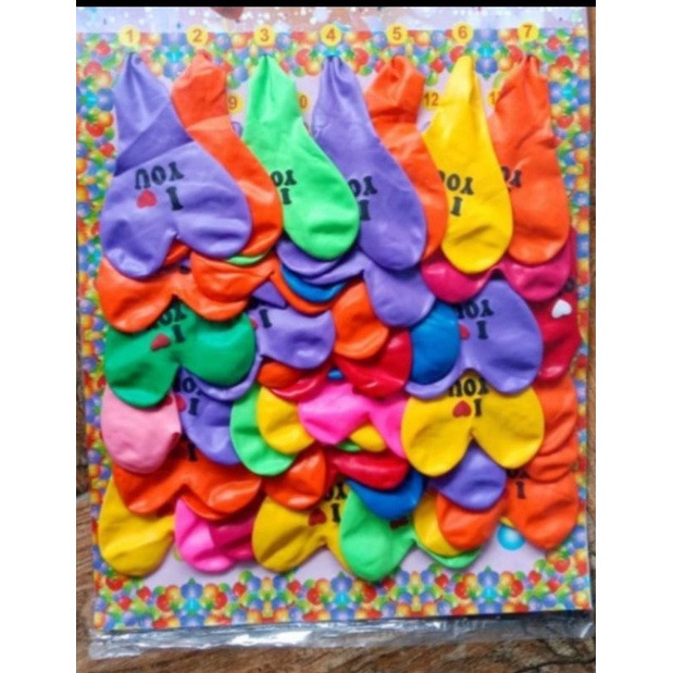 Jual 40pcs balon motif i love you lembaran | Shopee Indonesia