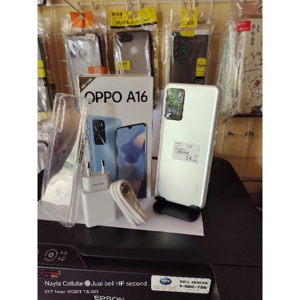 Jual oppo A16 ram 3/32 gb fullset original Like new (Second) | Shopee ...