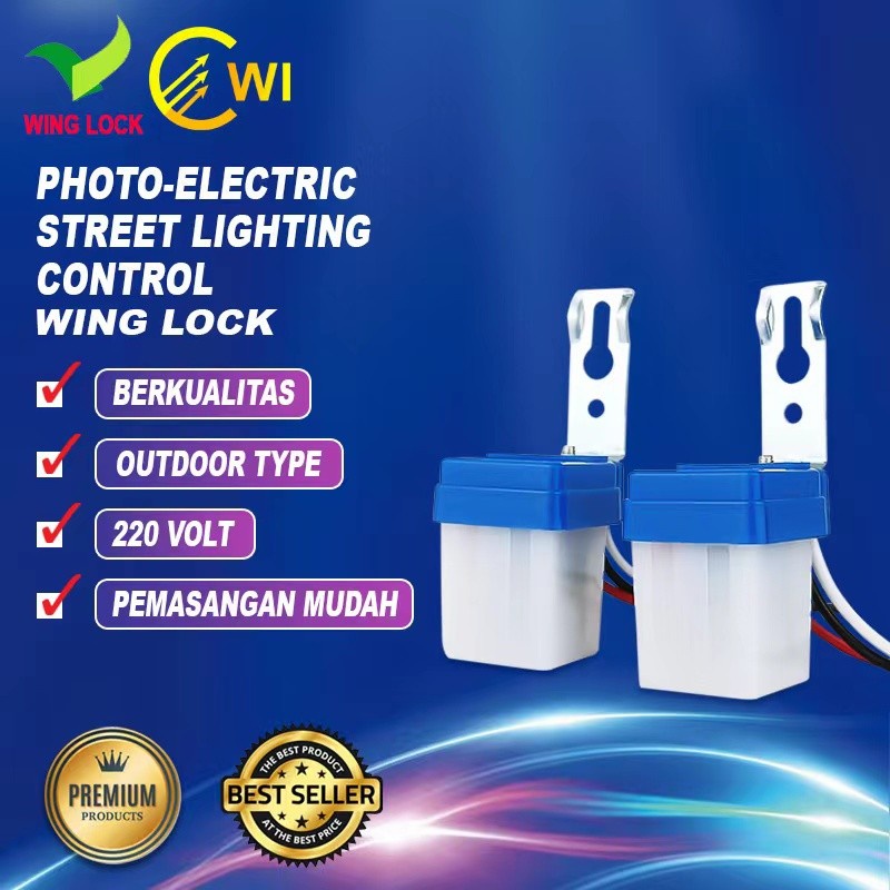 Jual Photocell WING LOCK Photo Controls Sensor Cahaya WINGLOCK 3A 6A ...