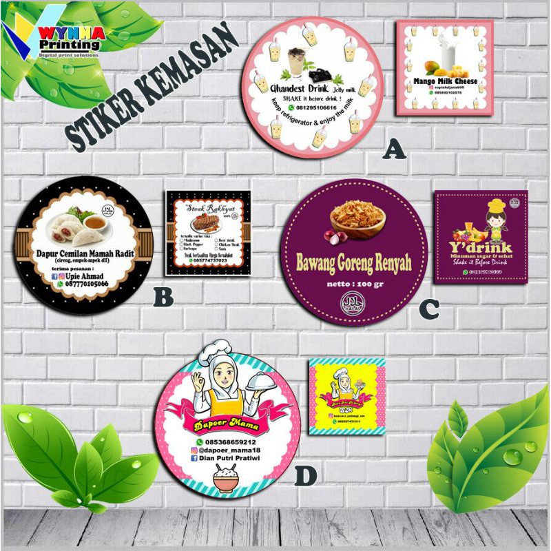Jual (FREE DESIGN) Stiker label kue label kemasan label berperekat ...