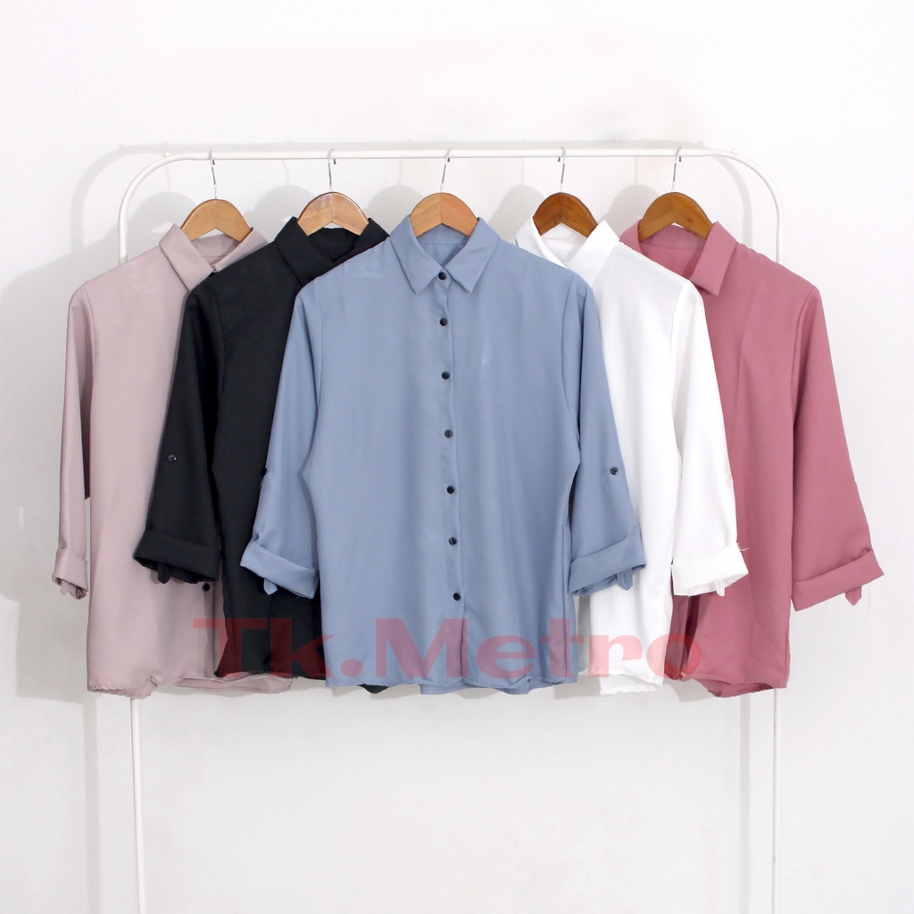 Jual KEMEJA TANGAN SKODER BAHAN SHAKILA / ATASAN BLOUSE / KEMEJA KERJA ...