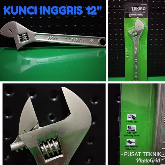 Jual Kunci Inggris 12" Tekiro / Adjustable Wrench 12 Inch | Shopee ...
