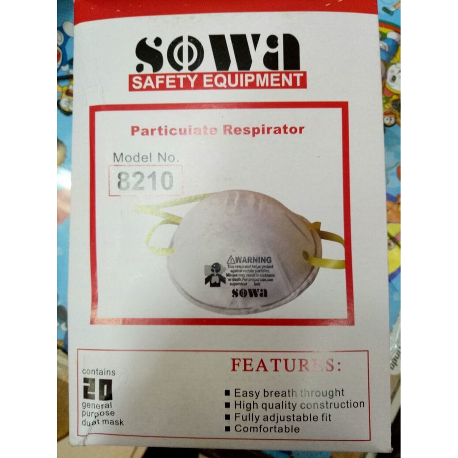 Jual MASKER SOWA SAFETY EQUIPMENT 8210 PARTICULATE RESPIRATOR | Shopee Indonesia
