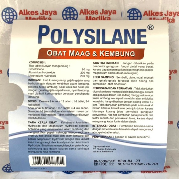 Jual pencernaan-obat- polysilane tablet - obat maag -obat-pencernaan ...