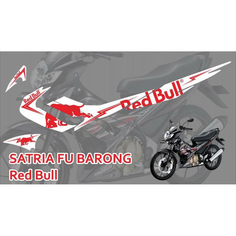 Jual Stiker Striping Variasi Satria Fu Barong RedBull (putih) | Shopee ...