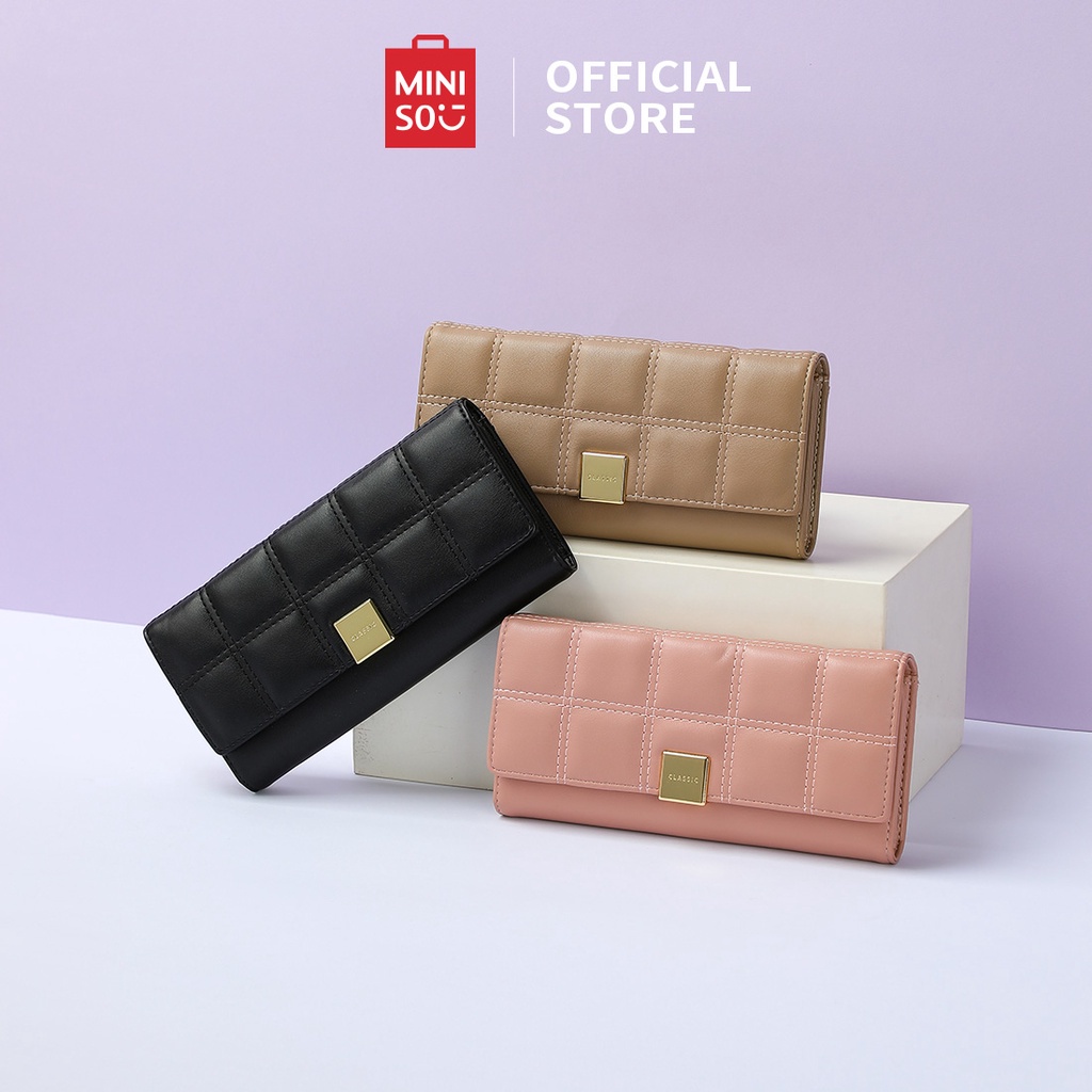Jual MINISO Dompet Wanita Dompet Kotak Hiasan Jahitan Panjang Wanita ...
