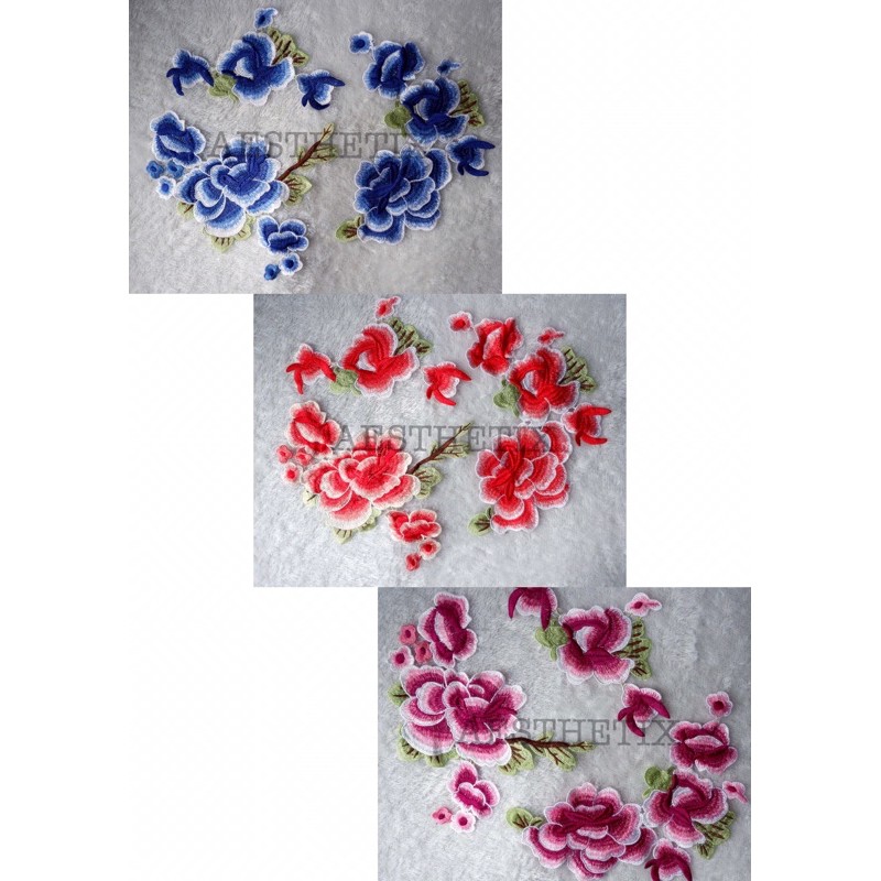 Jual Patch Bordir Renda Bunga Embroidery Plum Floral Aplikasi Bordiran ...