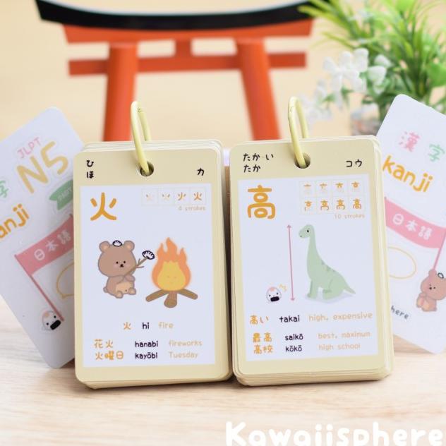 Jual Jlpt N5 Kanji Flash Card | Learn Japanese Kanji For Beginner ...