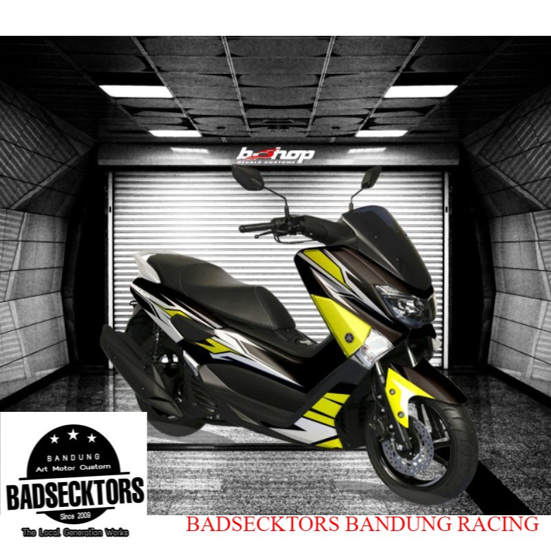 Jual Sticker Decal NMAX 155 black lis yellow full body kode 1815 keren ...