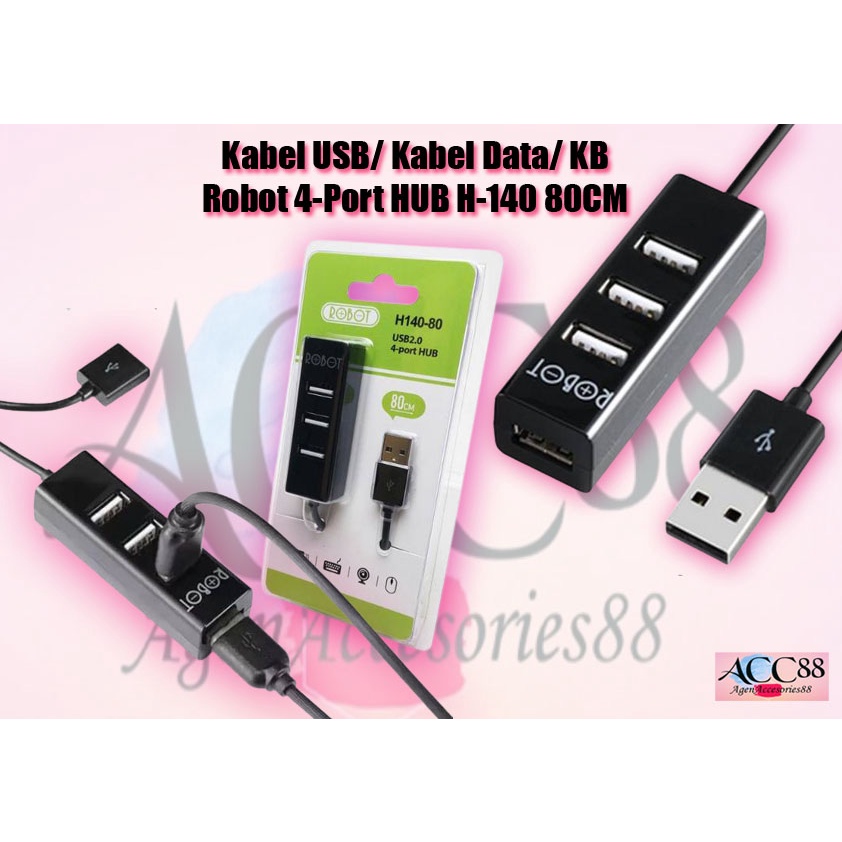 Jual Kabel USB/ Kabel Data/ KB Robot 4-Port HUB H-140 80CM | Shopee Indonesia