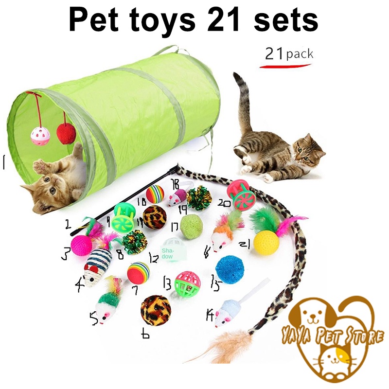 Jual Mainan Hewan Mainan Kucing Isi 21pcs Cat Toys Set Bentuk Tikus ...