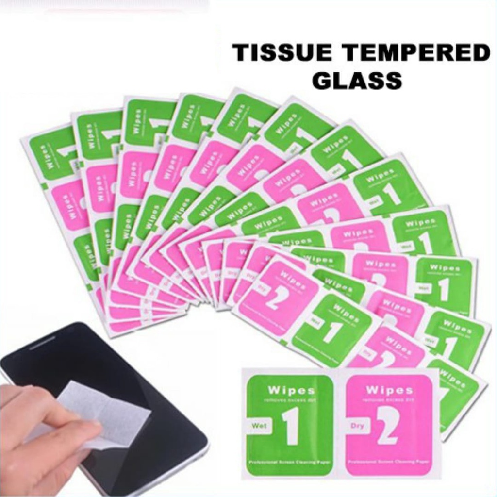 Jual Tissue tempered glass wipes wet dan dry tisu tissue pembersih ...