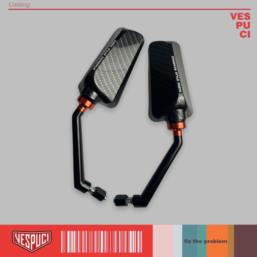 Jual Spion Mirror Stage 6 Carbon Vespa Matic MatiK Metik Sprint ...