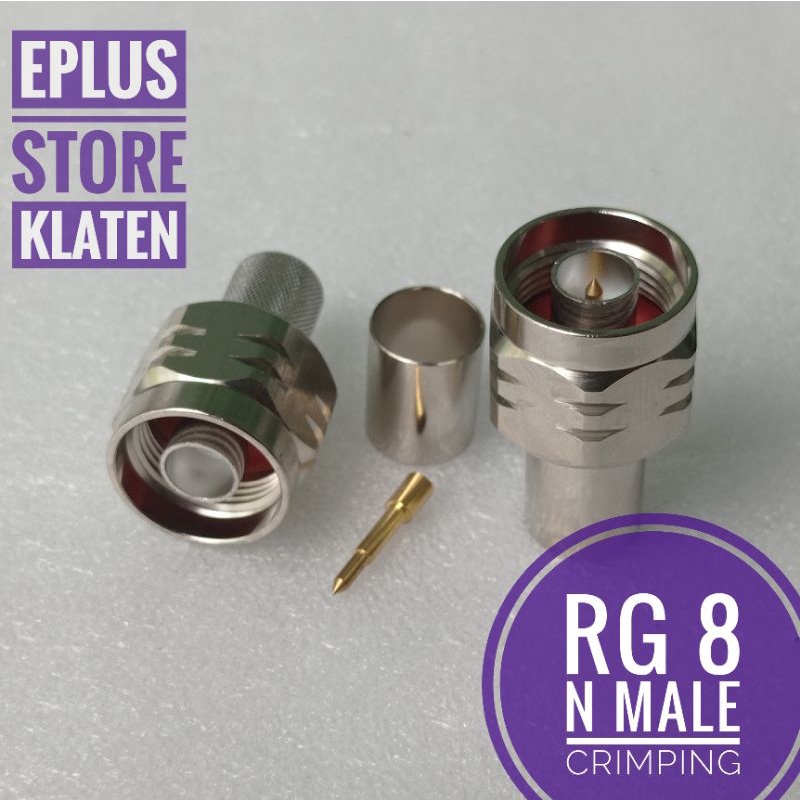 Jual Konektor Rg8 N Male Crimp RG 8 Crimping iner Gold Connector KN103 | Shopee Indonesia