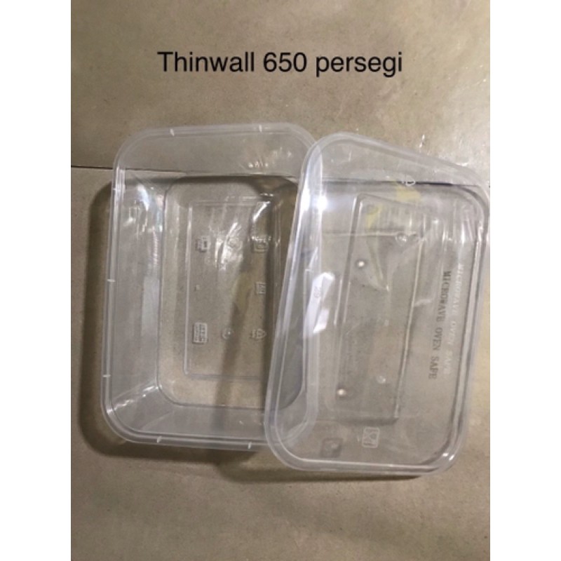 Jual Thinwall persegi uk 650 ml/Kip food container uk 650 ml rectangle ...