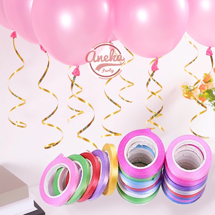 Jual Pita Balon curly 5 m / Curly Ribbon / Pita ribbon Balon Mini ...