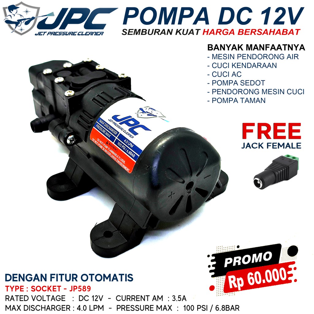 Jual Pompa DC 12V JPC SOKET Alat Cuci Mobil Motor AC Jet Cleaner Pompa ...