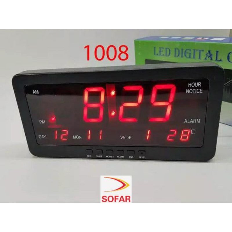 Jual Jam Digital Meja Dan Dinding 1008 /Digital Clock 1008 LED MERAH ...
