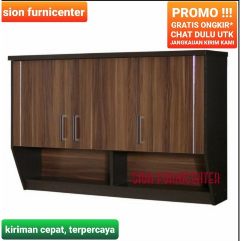 Jual Lemari atas dapur 3 pintu / kabinet atas kitchen / rak gantung ...