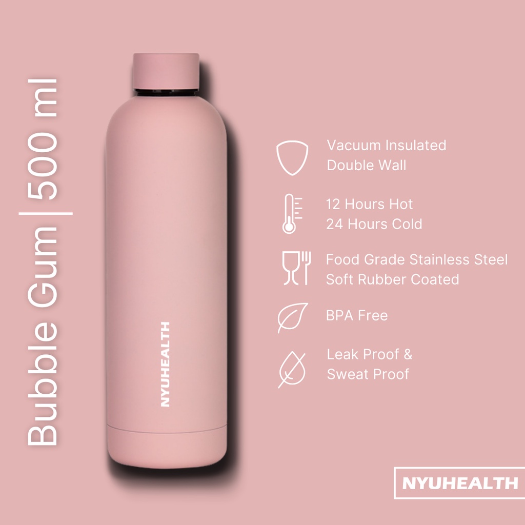 Jual Nyuhealth Botol Minum Thermos Stainless Steel Warna Bubble Gum ...