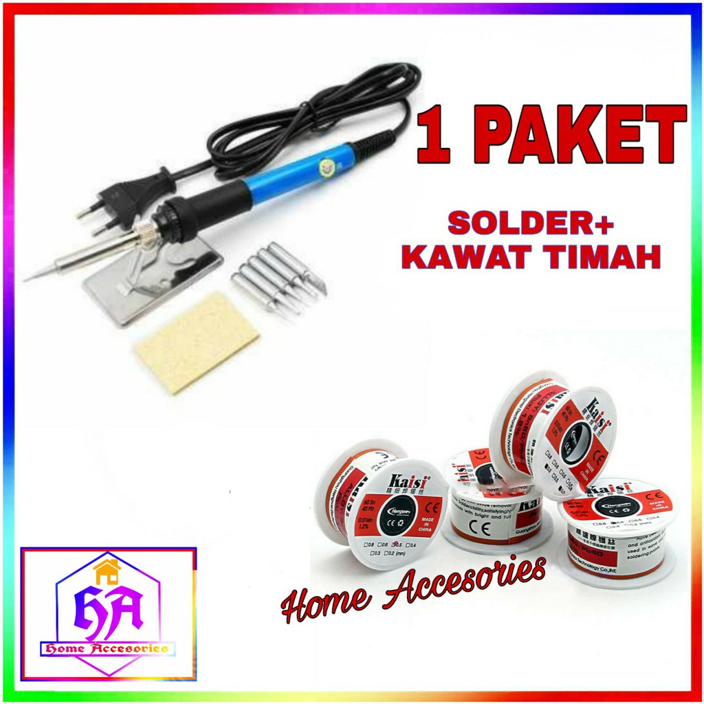 Jual Alat Solder/soldier/soder Iron Adjustable Temperature 220V 60W/Solder Listrik 60watt ...