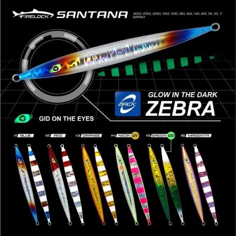 Jual Umpan Pancing Metal Jig GID Zebra 80 gram Firelock Santana Action Fast Jigging | Shopee ...