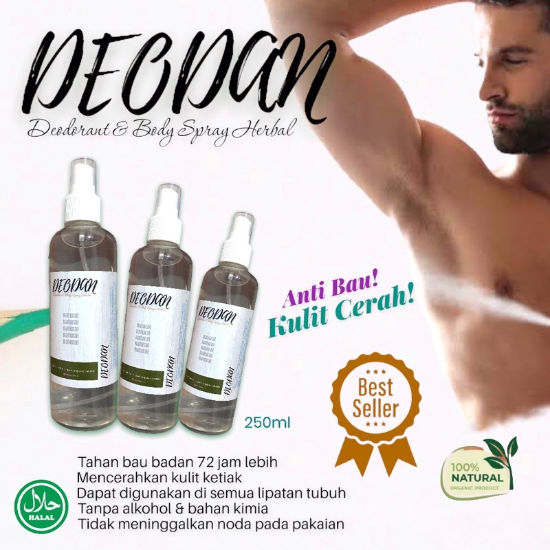 Jual DEODAN Antiperspirant & Deodoran Spray Natural 250ml | Shopee ...