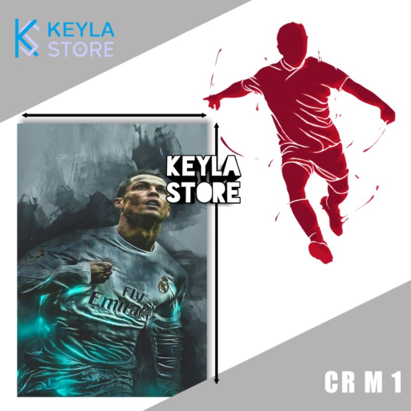 Jual POSTER KAYU HIASAN DINDING FOTO CRISTIANO RONALDO 7/REAL MADRID FC ...