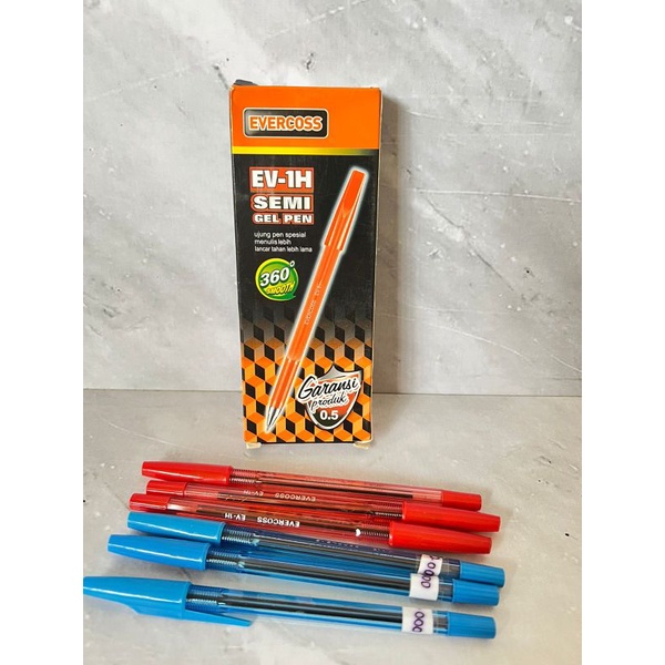 Jual pulpen ev-1h blue and red merah dan biru ballpoint ev-1h evercross ...