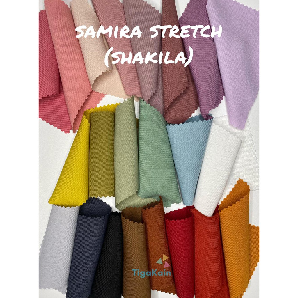 Jual 1 Meter Kain Samira Stretch/ Shakila | Shopee Indonesia