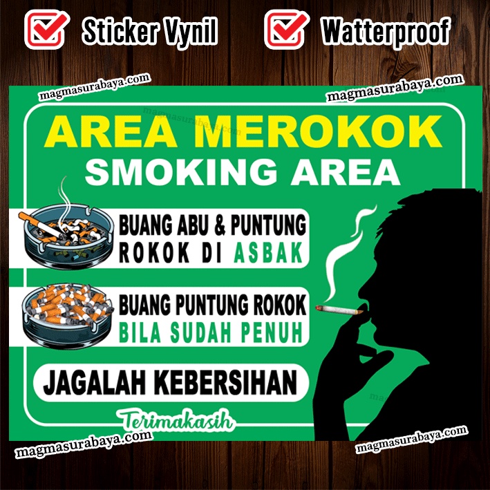 Jual Stiker Area Merokok- Smoking Area- No smoking- Smoking - Magma ...