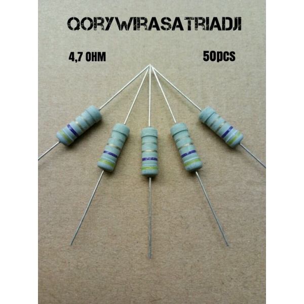 Jual Resistor 4,7 ohm 4R7 Ohm 2watt 50pcs | Shopee Indonesia