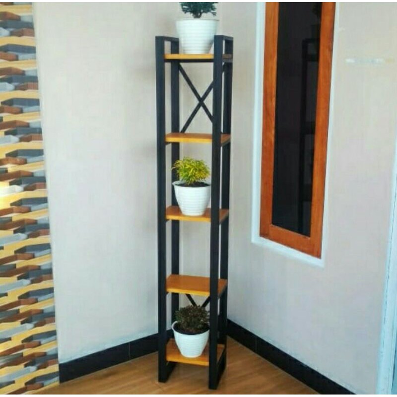 Jual Rak pot bunga besi - Rak bunga unik - Rak buku susun - Putih ...