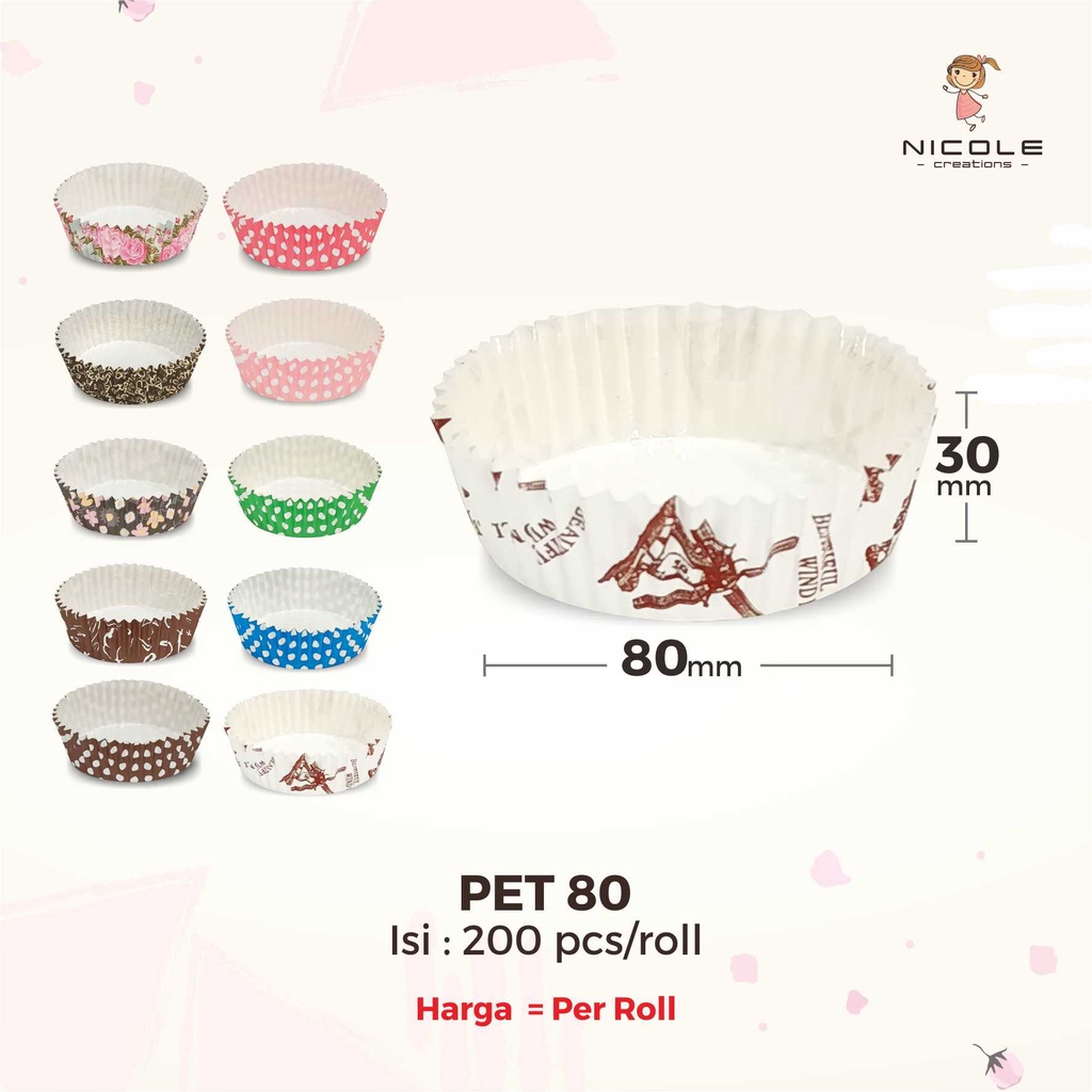 Jual PET/Cup Roti/Wadah Roti/Kertas Baking Roti/Paper Cup/Cup Case 80 ...