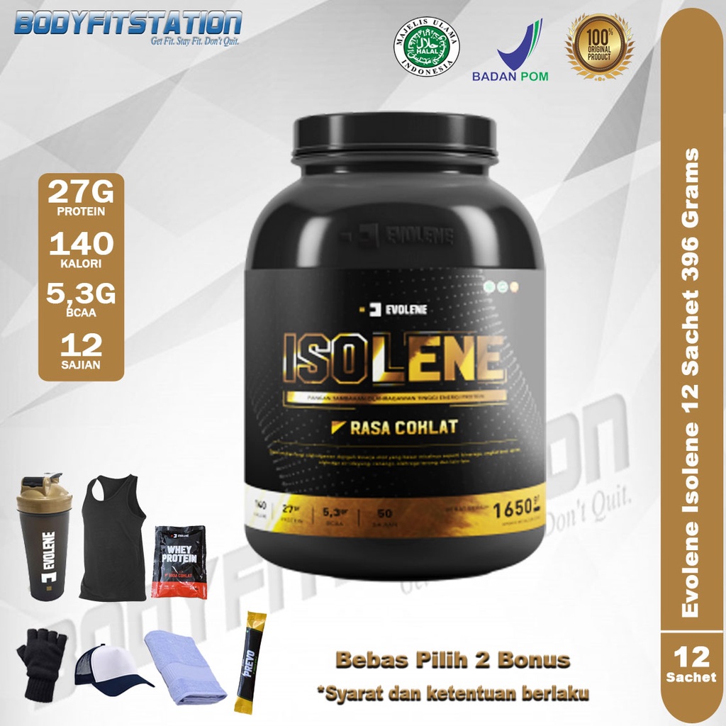Jual Evolene Isolene 50 sachet 1650 grams - bubuk evo fitness gym iso ...
